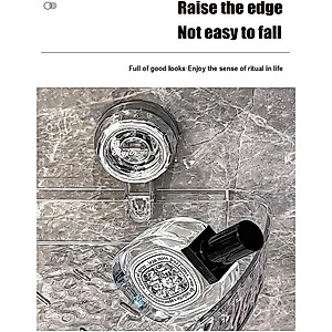 Androf Acrylic Transparent Shower Storage, Raidley No Drill Clear Wall Caddy Large Capacity, Drainage, Raidley Easymount Bathroom Storage Shelf (Rectangle-Silver)