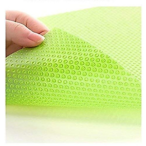 Islmlisa E-lishine Multifunctional Refrigerator Pads Moisture Absorption Pad Washable Can Be Cut Refrigerator Mats Drawer Table Placemats,Shelves Drawer Table Mats,Set of 4 (Green)