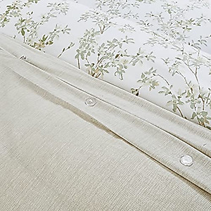 Laura Ashley Home - Queen Duvet Cover Set, Cotton Reversible Bedding with Matching Shams, Medium Weight Bedding for All Seasons (Lindy Green, Queen)