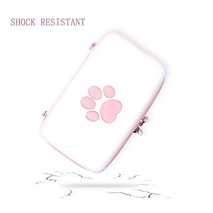 GeekShare Cute Cat Paw Travel Carrying Case Compatible with Nintendo Switch/Switch OLED Hard Shell Portable Storage Bag for Switch Console Controller & Game Accessories,with Removable Shoulder Strap