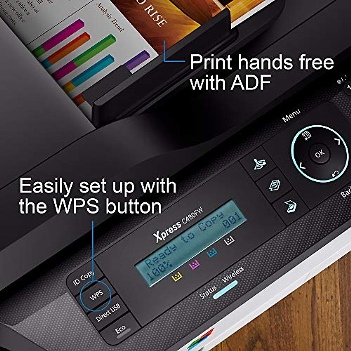 HP Samsung Electronics Xpress SL-C480FW/XAA Wireless Color Printer with Scanner, Copier & Fax (SS256H)