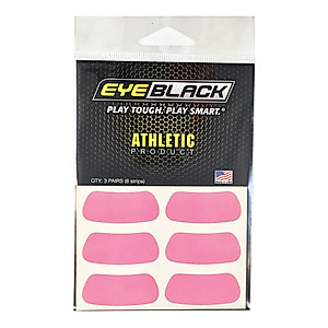 EyeBlack Under Eye Strip for Athletic Sports Team - Enhance Performance, Show Team Spirit, Comfortable, Easy-to-Apply, Perfect for Game Day, Practice, Winners - Pink - 2 Pairs (4 Strips)