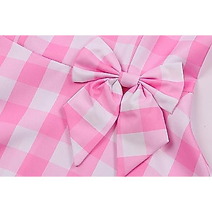 Miulruma Kids Movie Heroine Costume Cosplay Girls Pink Dress Halloween Costumes Party Outfit with Necklace Earrings Hairpin MA055S