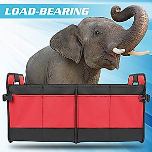 Sposuit Trunk Organizer for Car - Collapsible Trunk Storage with 11 Pockets & Reinforced Handles, SUV Trunk Organizers for Grocery Cargo