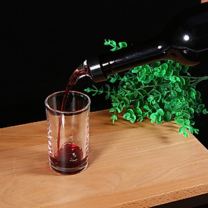 Measure Liquor Pourer, 1 OZ Plastic Measured Liquor Pourer Auto Measuring Shot Chamber Pourer Pour Spout Stopper for Liquor Wine (Transparent, pack of 12)