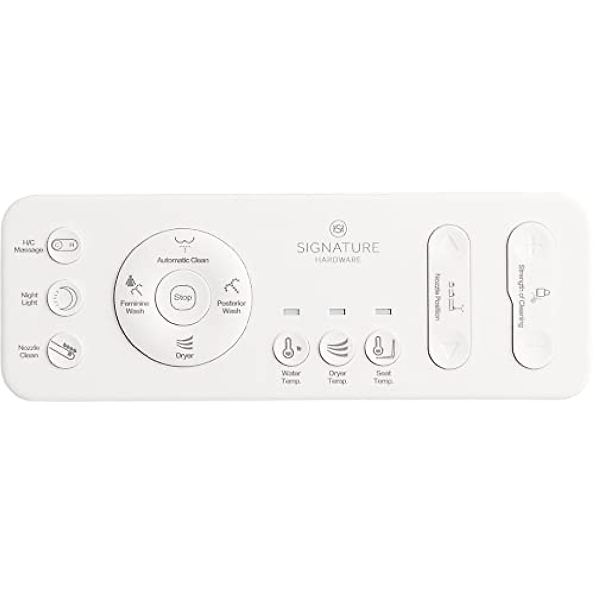 Signature Hardware 467007-B Carraway 1.28 GPF One Piece Elongated Chair Height Toilet with Left Hand Lever - Bidet Seat Included