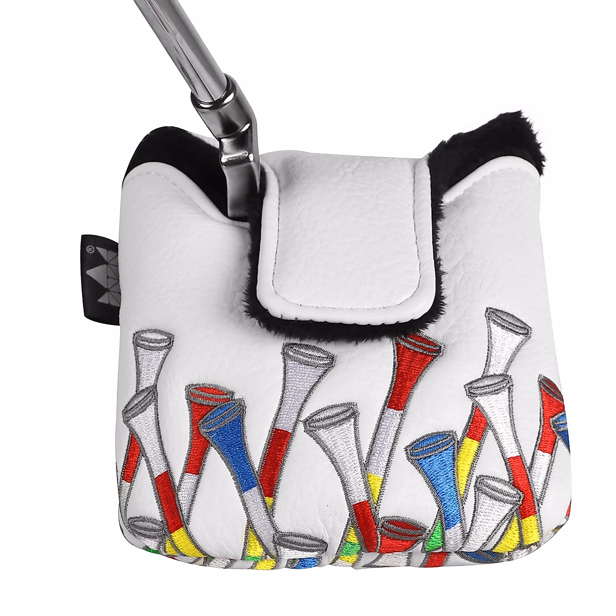 Craftsman Golf Colorful Tees Style Golf Club Larger Mallet Headcover for Taylormade MySpider X Odyssey Exo 7 Putter Odyssey Triple Track Ten etc.