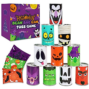 Erweicet 13 PCS Halloween Carnival Can Bean Bag Toss Games for Kids Adults Trick or Treat Decoration Family Games Party Favors Supplies Homeschooling Backyard Game