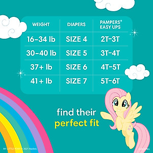 Pampers Training Pants - Easy Ups Girls & Boys - Size 2T-3T, 140 Count, My Little Pony Potty Underwear (Packaging May Vary)