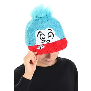 elope Dr. Seuss Thing 1 Costume Fuzzy Snapback Hat Standard Blue