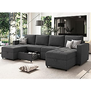 Belffin Fabric Side Armrest for Sectional Modular Couch Armrest Module for Modular Couch Sectional Sofa Dark Grey