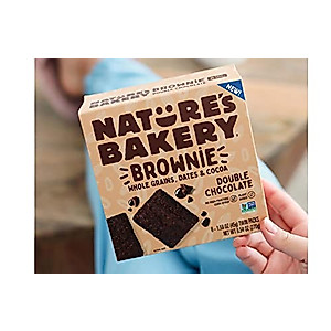 Nature’s Bakery Double Chocolate Brownie Bars, Whole Grains, Dates, and Cocoa, Plant Based, Dairy-Free, Snack Bar, 6 Count (Pack of 6)