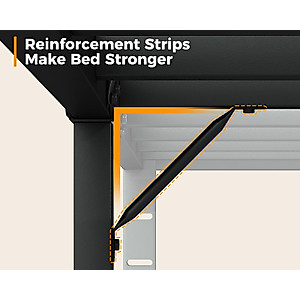 KKL King Size Bed Frame, 18 Inch Heavy Duty Steel Platform with Mattress Anti-Slip Rods, Bed Frame with Underneath Storage Space, No Box Spring Needed, Easy Assembly, Black