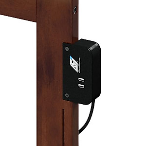 AFI, Oxford Queen Headboard with Attachable USB Charger, Walnut