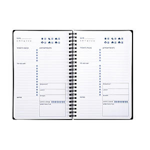 UtyTrees Undated Daily Planner: 5.7"x8.5" 144 Pages, Daily To Do List Notebook, Daily Journal with Meals Planner, Office Organization Unisex Planners, Black