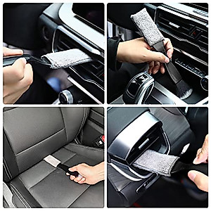 neynavy 2 PCS Double Head Brush for Car Clean, 2 In 1 Soft Bristle Cleaning Brush Car Interior Cleaning Brush, Car Air Vents Dashboard Screen Clean Brush (Black)