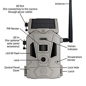 Bushnell CelluCORE 20 Solar Trail Camera, Low Glow Hunting Game Camera with Detachable Solar Panel with Bundle Options (Strap + SD Card)