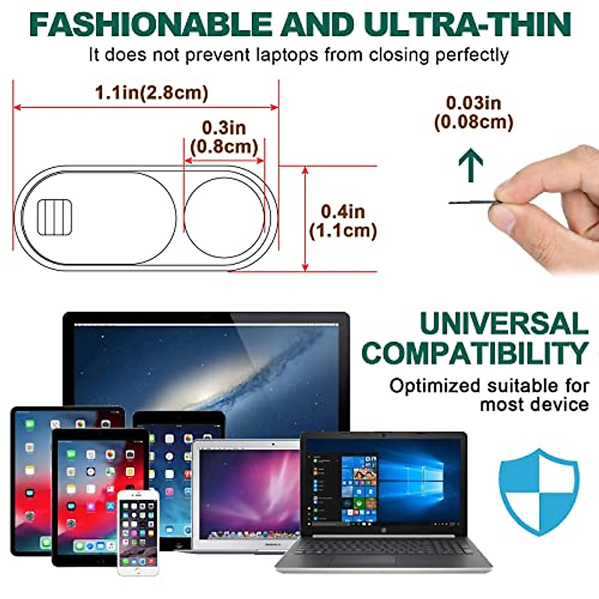 ONKENTET 6PCS Webcam Cover Slide Compatible with Tesla Model 3 Y X S 2017-2023 Accessories Car Camera Cellphone Laptop Privacy Covers Slide Frosted Interior Cabin Front Camera Thin Cover (Blue)