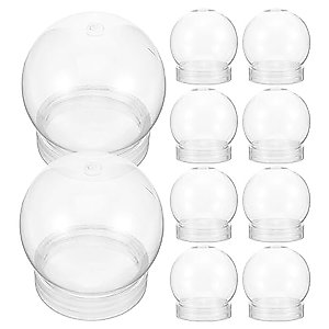 Plastic Snow Globe 50pcs Clear Snow Globes Plastic Water Globe DIY Crafts Water Globe Jar for Home Decor Snow Globe Kit