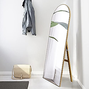 CASSILANDO Full Length Mirror 65"×22" Floor Mirror, Standing Mirror Smooth Arched Top Mirror, Large Arched Mirror, Bedroom Living Room Wall Mirror