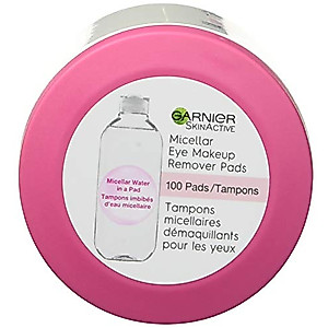 Garnier Micellar Eye Makeup Remover Pads Facial Treatment Pads, 100 Count