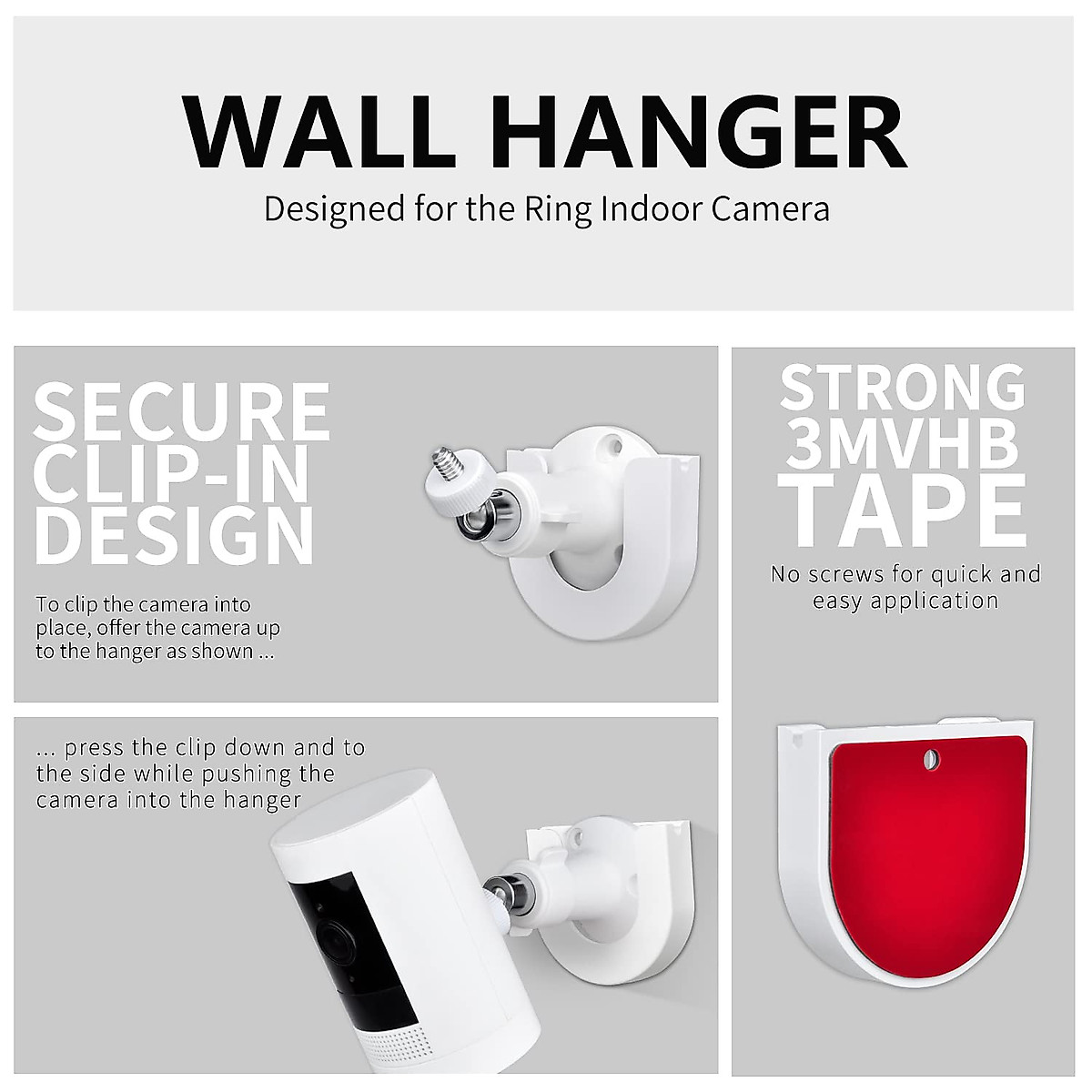 Strong Adhesive Wall Mount for Ring Camera&Stick Up Cam Battery,Indoor Outdoor Mount Bracket for Arlo Pro/Pro 2/Pro 3/Ultra/Ultra 2,Ring indoor Cam, eufyCam E/2C