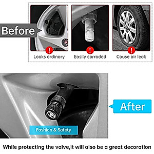MIGUOER Tire Valve Stem Cap Cover fit fit for Toyota Tacoma Avalon Camry Prius Avalon Corolla RAV4 Highlander Belt O-Ring Seal Corrosion Resistant tire Valve caps 4 Pc Black
