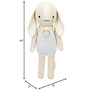 cuddle + kind Briar The Bunny Little 13" Hand-Knit Doll – 1 Doll = 10 Meals, Fair Trade, Heirloom Quality, Handcrafted in Peru, 100% Cotton Yarn