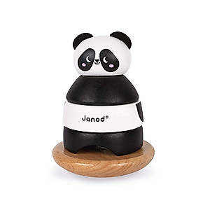 Janod Wood Panda Stacker & Roly-Poly Rocker – Ages 12+ Months - J08188