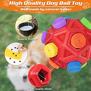luckdoor Interactive Dog Toys Snuffle Ball Encourage Natural Foraging Skills,Slow Food Training to Relieve Boredom and Stimulating,Cloth Strip with Hidden Food Dog Puzzle Toys for Medium Small Dogs