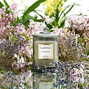 LA Jolie Muse Lavender Candle, Lavender Lilac Scented Candles, Luxury Candles Gift with Gift Box, Relaxing Aromatherapy Candle, Birthday Gifts for Women