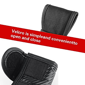 GKmow 1 PC Car Gear Shift Knob Cover, Carbon Fibre Gear Stick Protector, Leather Automobile Interior Accessories with Side Opening Design, Universal for Most Cars, SUVs and Vans (Black)