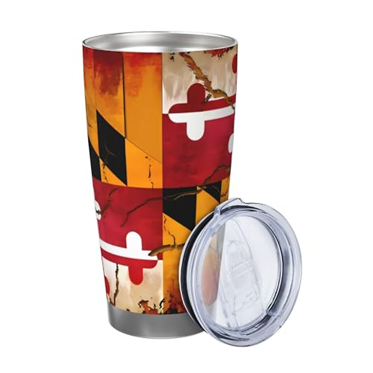 WXZYFP Car cup (single silver rim), can use a straw or drink directly, easy to use.vintage wooden maryland flag