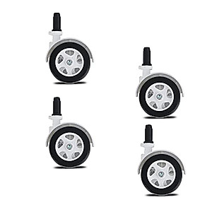 BAYWYI Baby Walker Wheels Replacement, Set of 4, Baby Walker Accessories, Plastic Rubber Wheels Casters, Universal Wheels (A-Black)