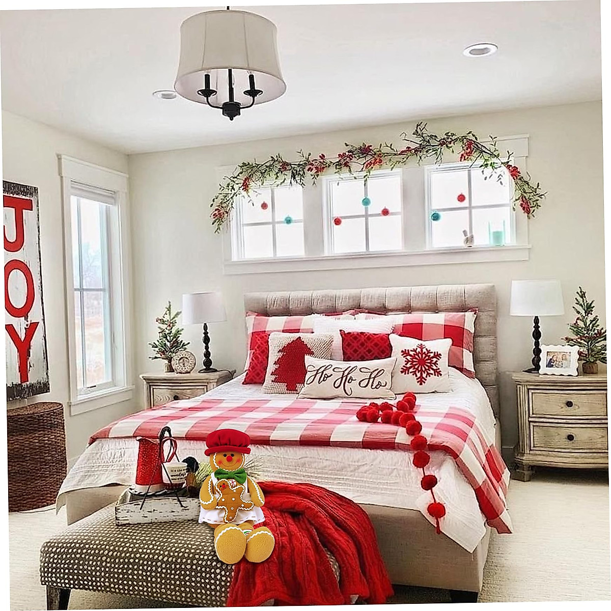 DAGLLGEW Gingerbread Man Plush 2Pcs Christmas Gingerbread Pillow Stuffed Cute Gingerbread Man Plush Toys Gingerbread Christmas Decorations Gifts for Christmas