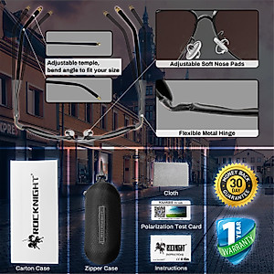 ROCKNIGHT Aviator Polarized Sunglasses for Men Women Metal Frame Flat Top Sunglasses Lightweight Blue Mirror Lens UV400 Outdoors