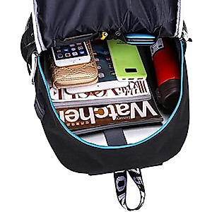 Anzeho Anime Attack on Titan Backpack Wings of Freedom Laptop Backpack Fit 15.6 Inch Schoolbag Bookbag Work Bag with USB Charging Port, Black-1