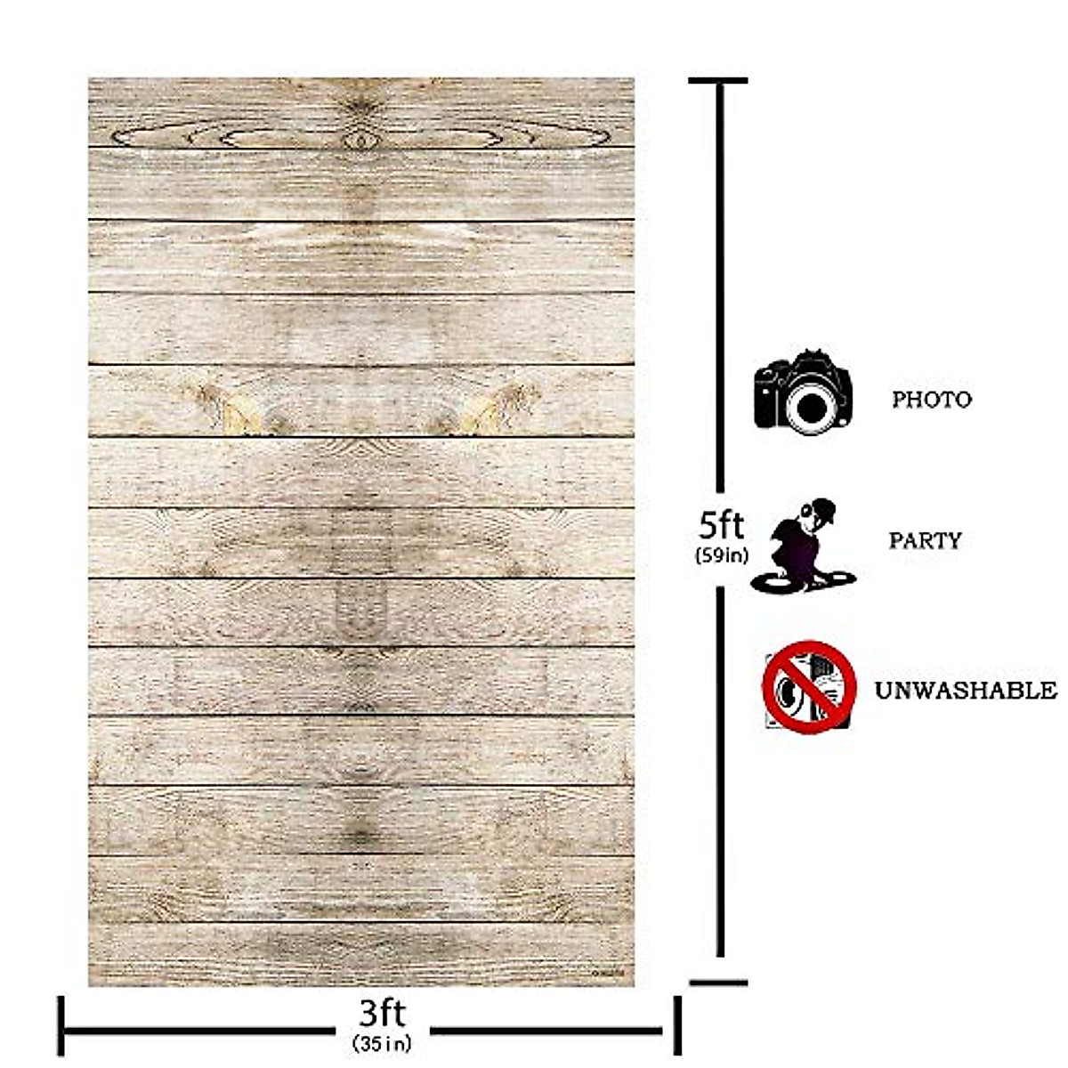 Funnytree Vinyl Wood Photography Background Backdrops Wooden Board Child Baby Shower Party Decor Photo Studio Prop Photobooth Photoshoot 3x5ft