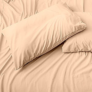 Split Queen Sheets Sets for Adjustable Bed, Soft Sateen Weave, 400-Thread-Count 100% Egyptian Cotton 5PC Set with 2 Fitted Sheets, Split-Queen Sheet Set 12-Inch Deep Pockets, 400-TC - |Peach Solid|