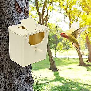 POPETPOP Parakeet Nesting Box, Bird Nest Breeding Box Bird Hut Cage Mounted Plastic Nesting Boxes for Cockatiel Budgie Parrot 2Pcs Bird Cage