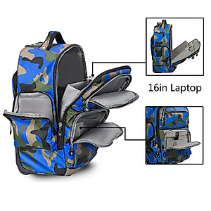 20 inches Big Storage Multifunction Travel Wheeled Rolling Backpack Luggage Books Laptop Bag by HollyHOME