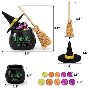 Witches Cauldron Halloween Decor Mini Ceramic Cauldron Candle Holder Incense Burner Mystery Protection Spell-Crafting Tool Collections