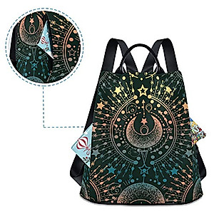 ALAZA Moon & Star Alchemy Magical Backpack Purse for Women Anti Theft Fashion Back Pack Shoulder Bag