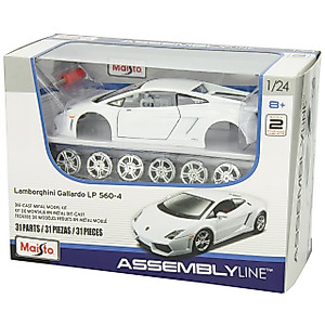 Maisto 1:24 Scale Assembly Line Lamborghini Gallardo LP 560-4 Diecast Model Kit, White