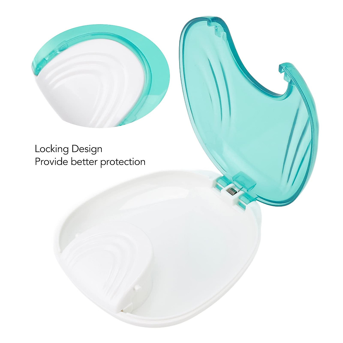 5pcs Slim Retainer Case, Portable Travel Denture Case Storage Container with Tight Snap Lock for Aligners Orthodontic Mouth Guard