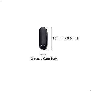 50pcs Screw Thread Protectors 2mm ID Rubber Round End Cap Cover Flexible Tube Caps Tubing Tip, 15 mm Long (Black，Inner Dia 2mm)