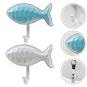 HEALLILY Coat Hanger Hooks 2pcs Fish Wall Hooks for Hanging Sea Wall Hooks Nautical Hook Rustic Wall Hanger Coat Towel Hook Beach Coastal Wall Decorations Ornament Wall Coat Hooks