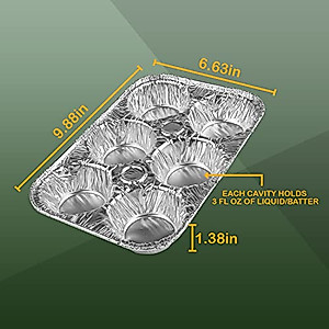 PARTY BARGAINS 6-Cup Aluminum Muffin Pans - 20 Pack, Standard Size Cupcake Pans, Disposable Muffin Tin for Baking (Max 240°C)