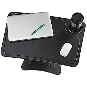 Victor DC240B High Rise Collection Adjustable Laptop Stand/Platform with Storage Cup, Air Hydraulic Lever Easily Raises and Lowers The Platform, Black