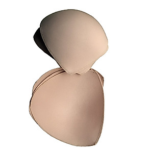 6 Pairs Large Bra Pad Insert for Sport Bra and Bikini Tops 5.9x6.69 Inch (Beige) Best for D/DD or E Cup